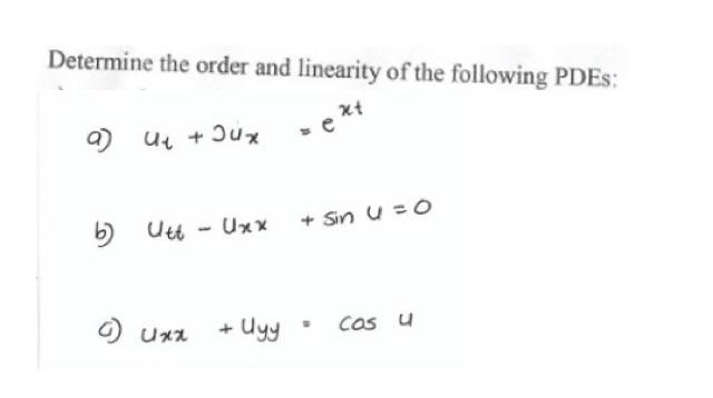 Solved Determine the order and linearity of the following | Chegg.com
