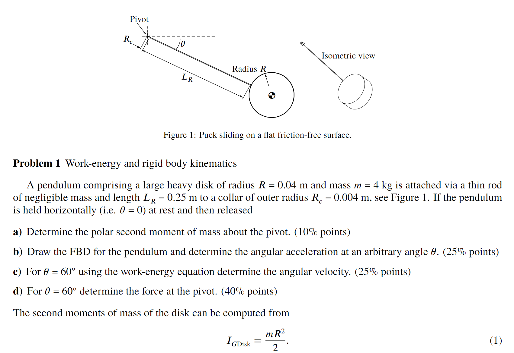 Solved Figure 1: Puck sliding on a flat friction-free | Chegg.com