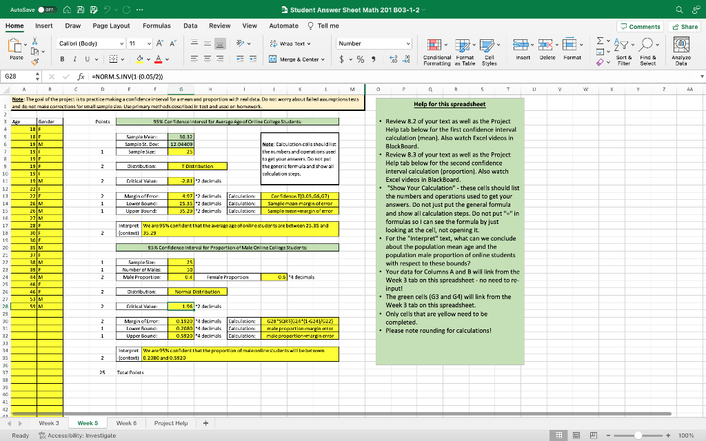 Solved Given the first spreadsheet, I need the second sheet | Chegg.com