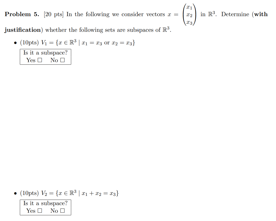 Solved Problem 5. 20pts ﻿In the following we consider | Chegg.com
