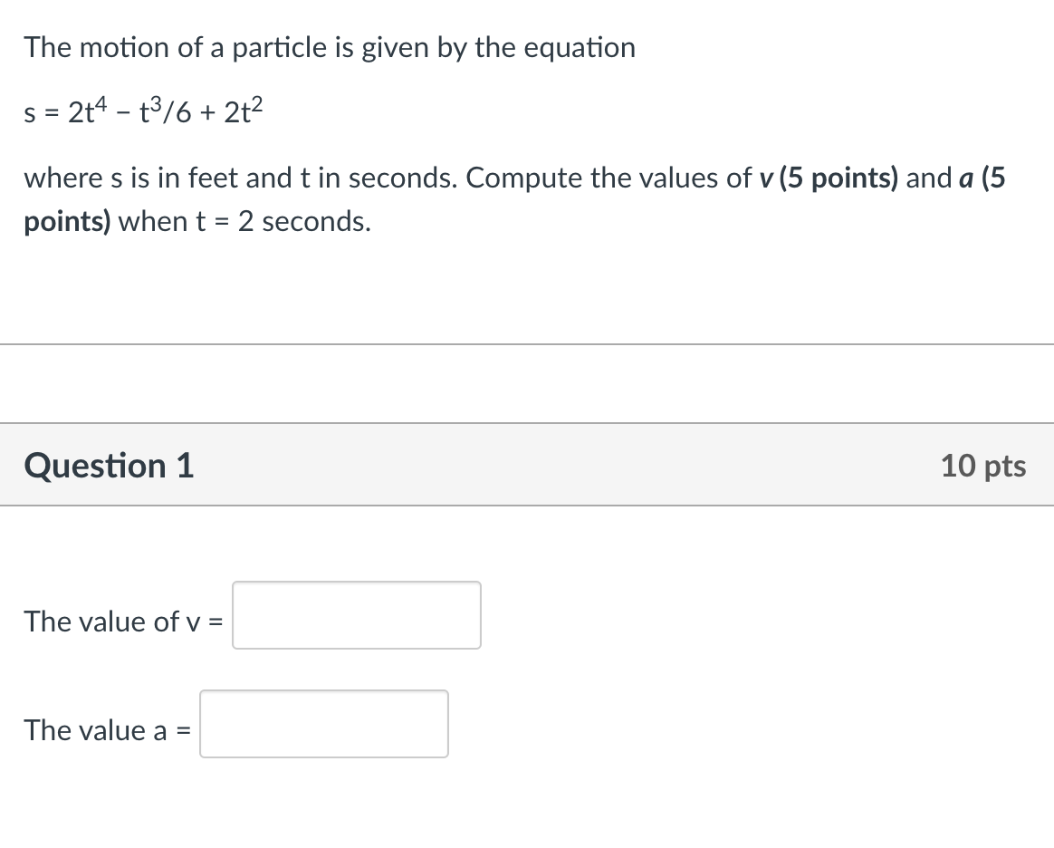 Solved The motion of a particle is given by the equation | Chegg.com