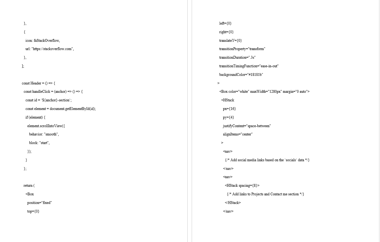 Solved In the first step for the Header.js file: The | Chegg.com