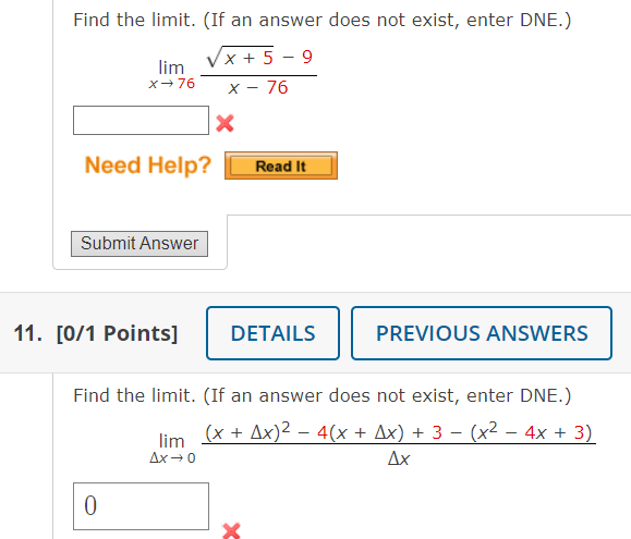 Solved Find the limit. (If an answer does not exist, enter | Chegg.com