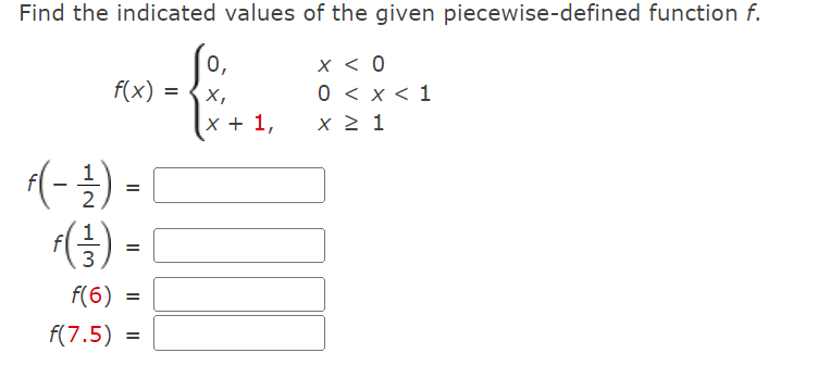Solved Find the indicated values of the given | Chegg.com