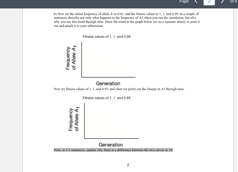 Solved b) ﻿Now set the initial frequency of allele As ﻿to | Chegg.com