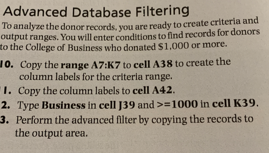 Solved Advanced Database Filtering To analyze the donor | Chegg.com