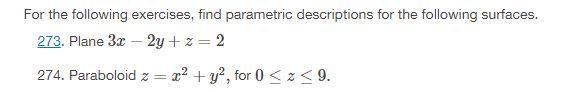 Solved For the following exercises, find parametric | Chegg.com