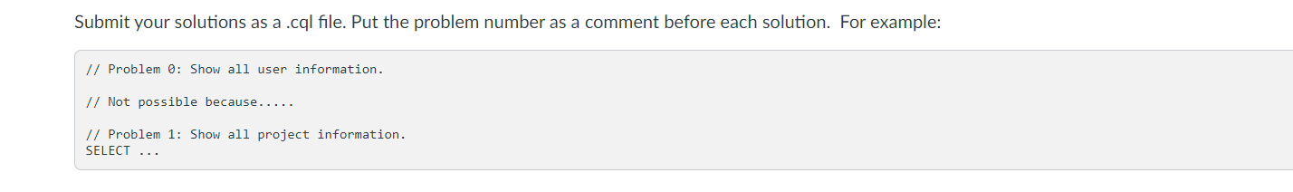 Solved ITCS Topic 3 CQL Query Assignment 6160 In this | Chegg.com