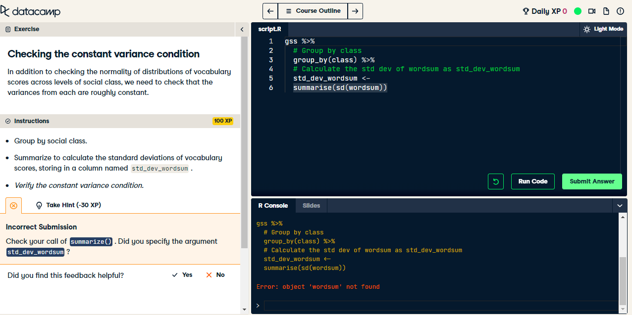 datacamp = Course Outline 9 Daily XPO ONCO Exercise | Chegg.com