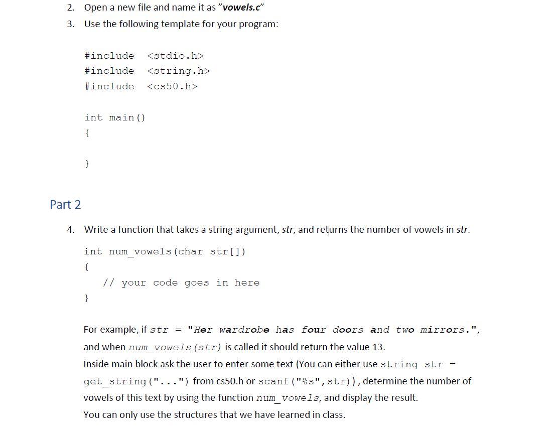 Solved Please solve only with C programming Write a function | Chegg.com