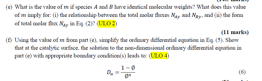 Diffusion in a binary gas with heterogenous reaction | Chegg.com