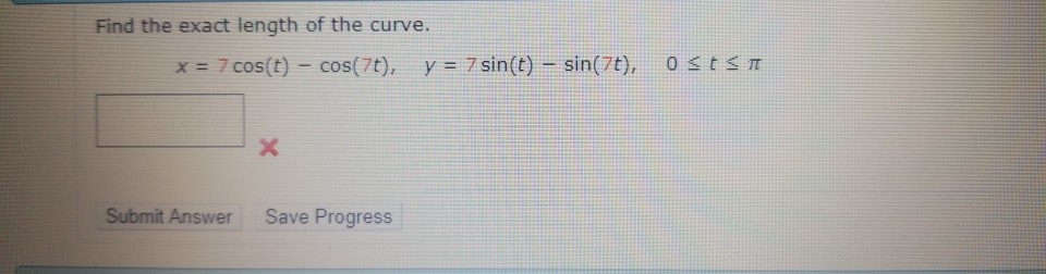 Solved Find the exact length of the curve y-7 | Chegg.com