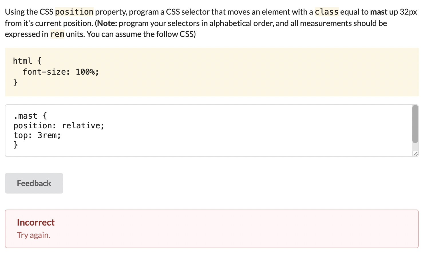 Solved Using the CSS position property, program a CSS | Chegg.com