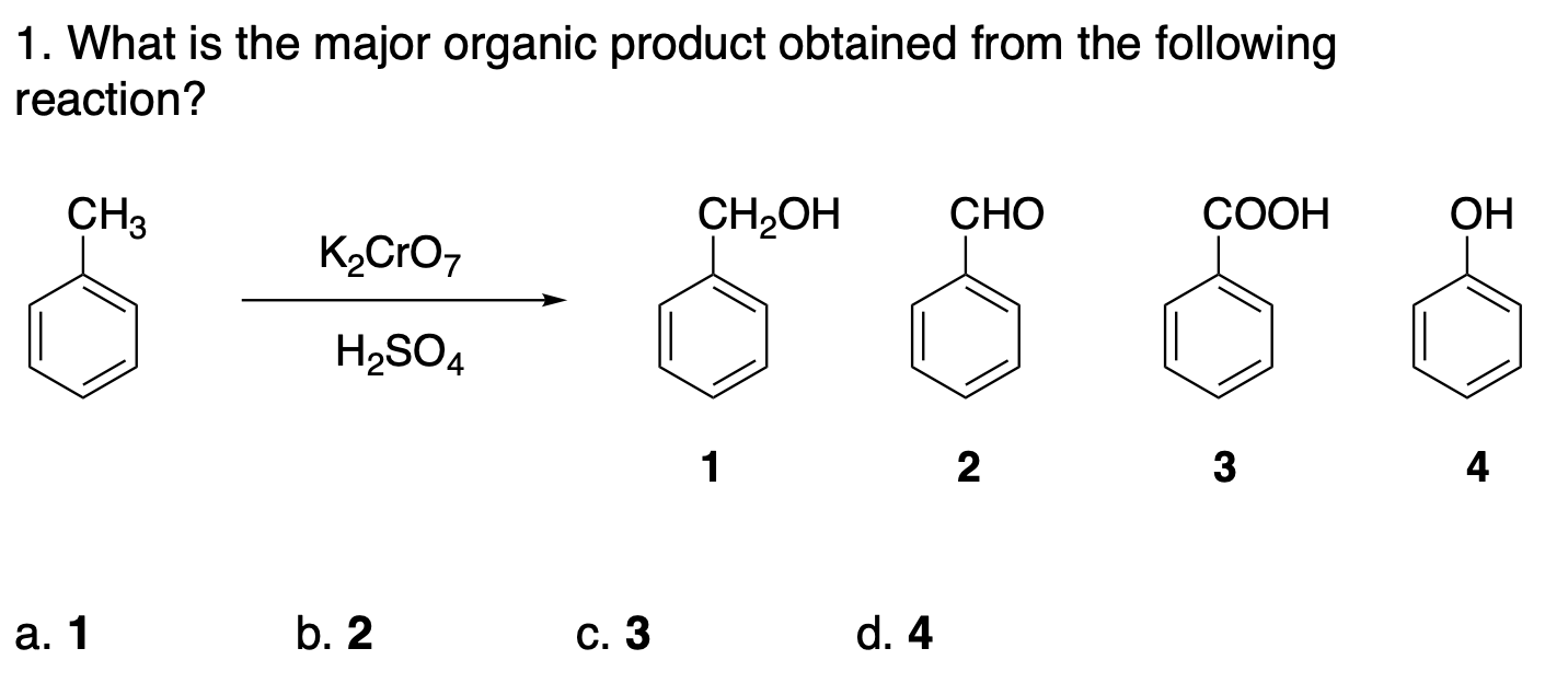 Solved What is the major organic product obtained from the | Chegg.com