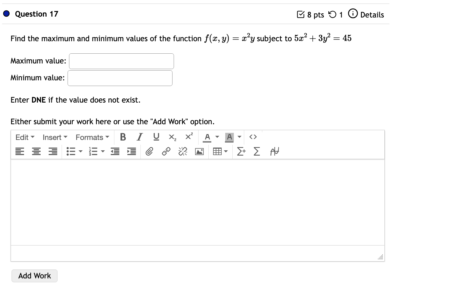 Solved Find The Maximum And Minimum Values Of The Function