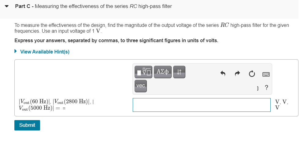 Solved Learning Goal: To analyze and design a passive, | Chegg.com