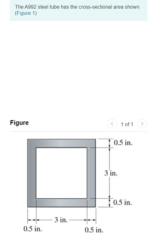 Solved The A992 steel tube has the cross-sectional area | Chegg.com