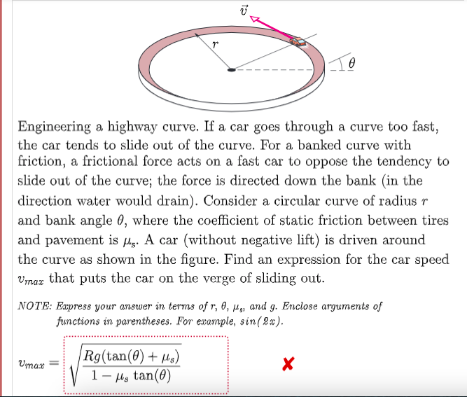 Solved ū 7 To Engineering a highway curve. If a car goes | Chegg.com