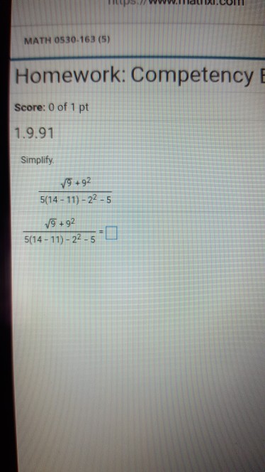 Solved MATH 0530-163 (5) Homework: Competency Score: 0 of 1 | Chegg.com