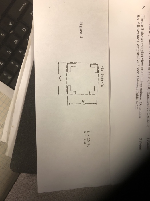 Solved I eof bolts (AISC Equations J2-2 &12-3) 6. Figure 3 | Chegg.com