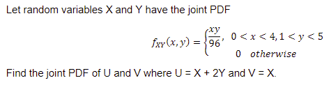 Solved Let random variables X and Y have the joint PDF | Chegg.com