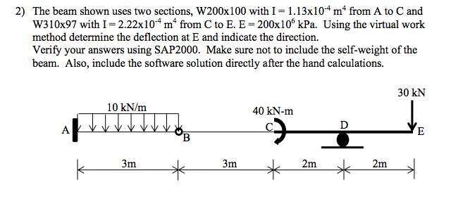 Solved 2) The beam shown uses two sections, W200x100 with I | Chegg.com