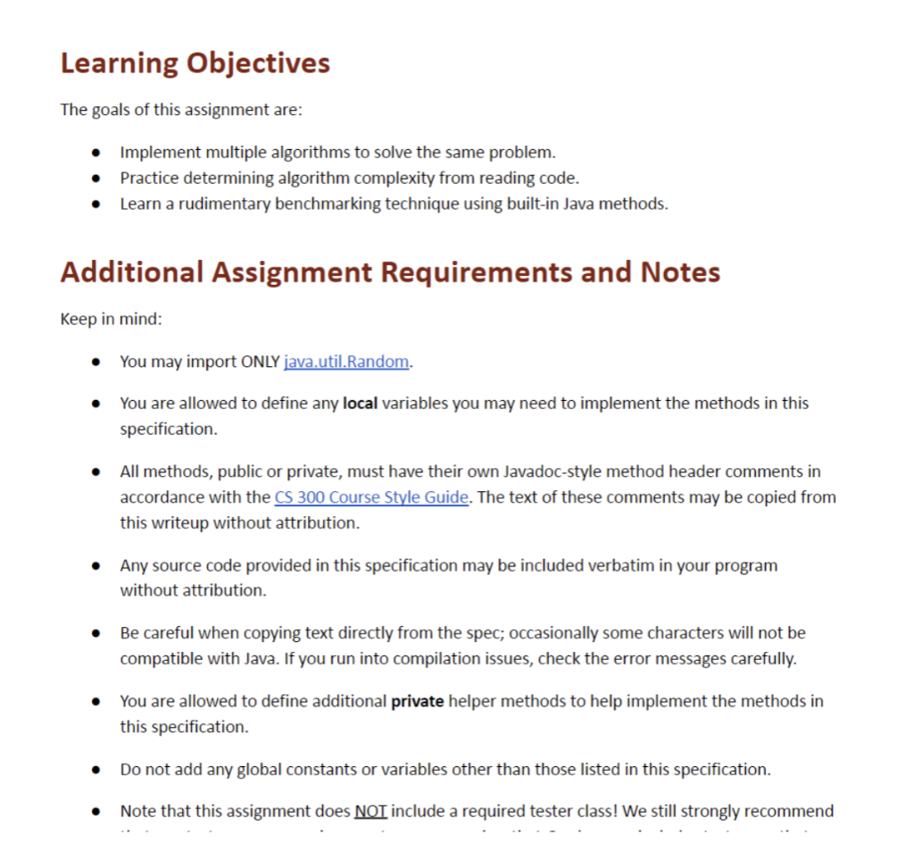Solved Learning Objectives The goals of this assignment are: | Chegg.com