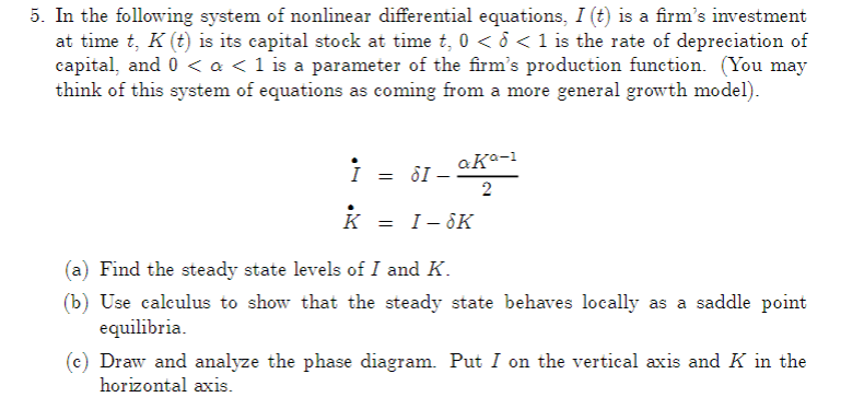 5. In the following system of nonlinear differential | Chegg.com