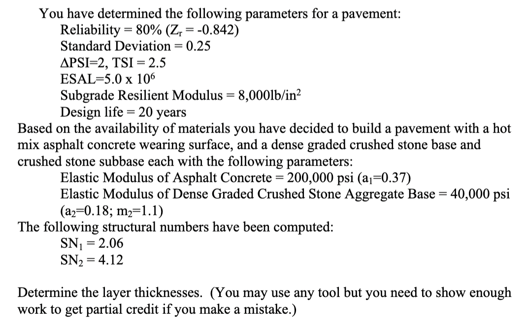Solved You have determined the following parameters for a | Chegg.com