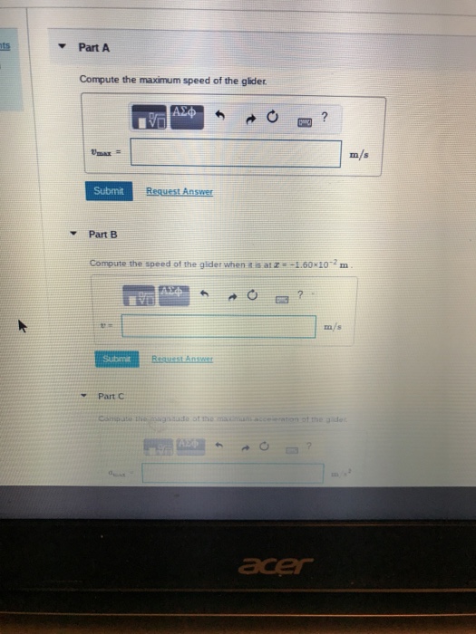 Solved (Chapter 11 Item 9 Constants A 0.580 kg glider on an | Chegg.com
