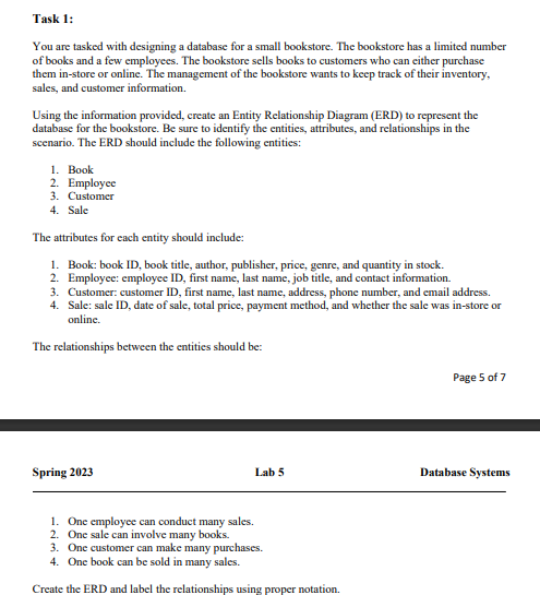 Solved You are tasked with designing a database for a small | Chegg.com