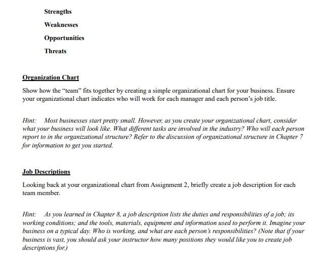 Solved Introduction to Business Business Plan project - | Chegg.com