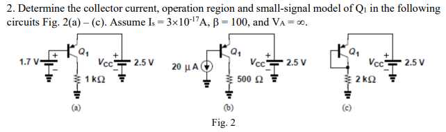Solved Determine the collector current, operation region and | Chegg.com