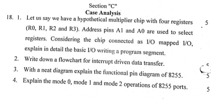 Solved Section "C" Case Analysis 18. 1. Let us say we have a | Chegg.com