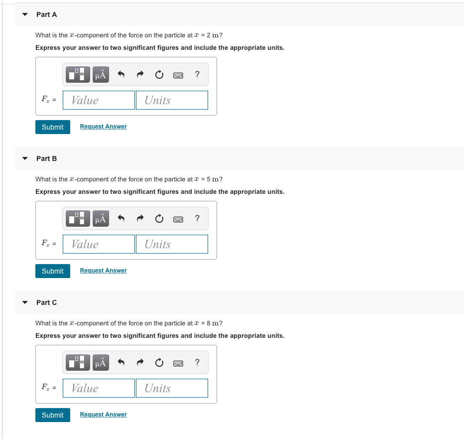 Solved A particle moving along the x-axis is in a system | Chegg.com