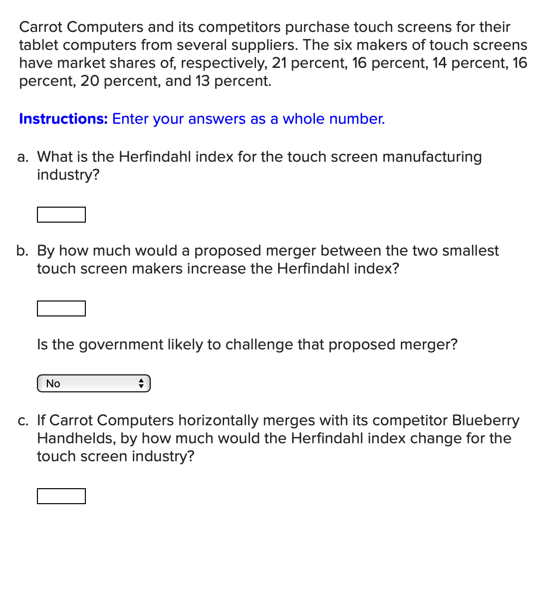 Solved Carrot Computers and its competitors purchase touch | Chegg.com