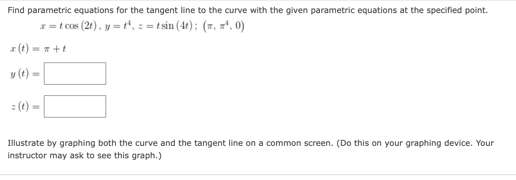 Solved Find parametric equations for the tangent line to the | Chegg.com