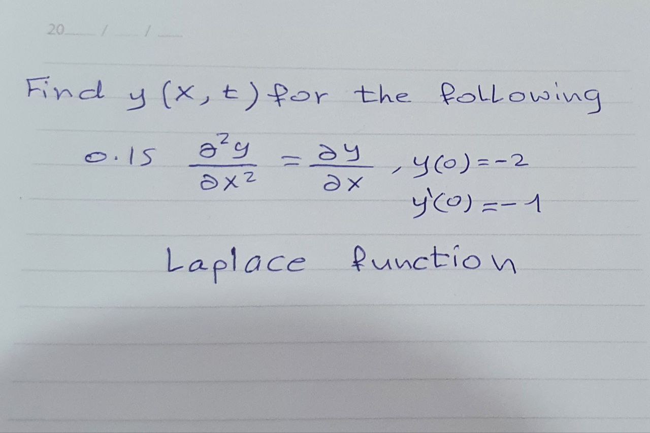 Solved Find y(x,t) for the following | Chegg.com