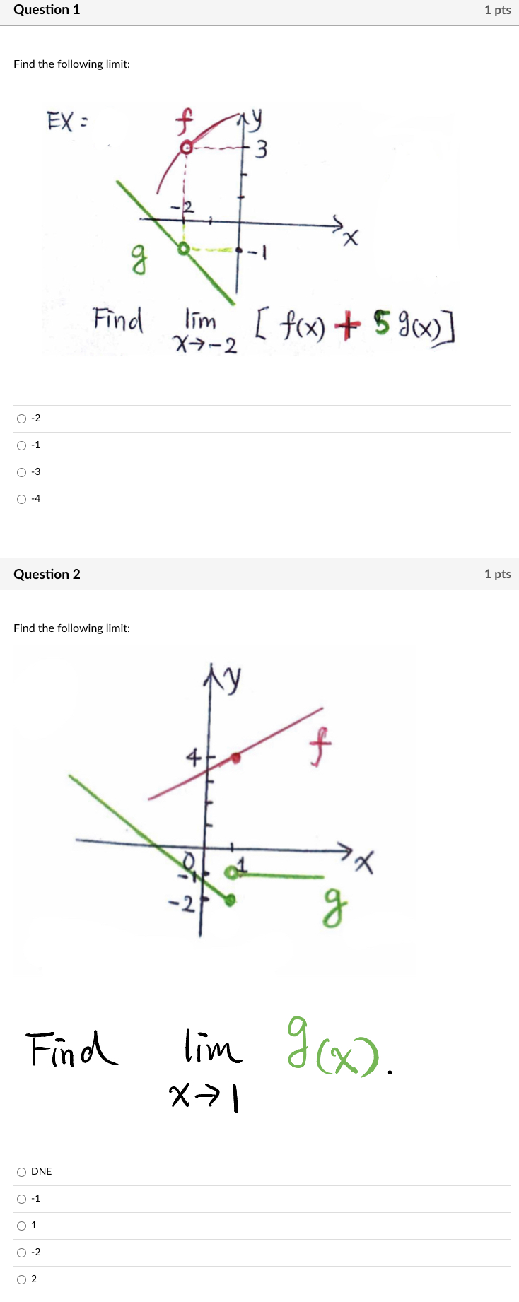 Solved Find the following limit: −2 −1 −3 −4 Question 2 Find | Chegg.com