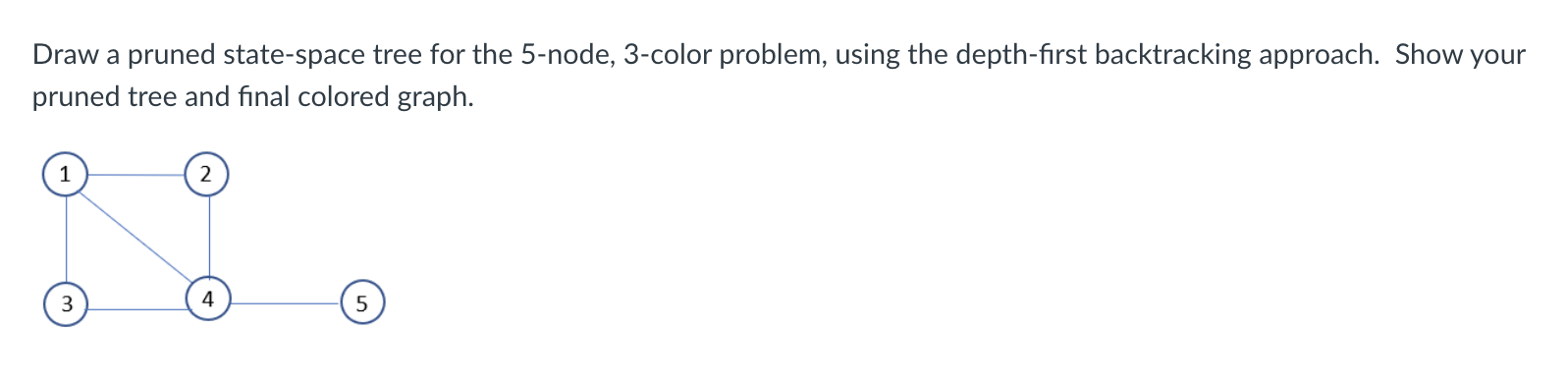 Solved Draw a pruned state-space tree for the 5-node, | Chegg.com