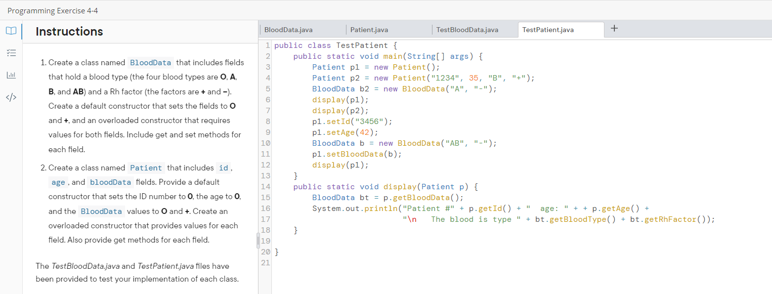 Solved Public Class Patient { Private String Id Private