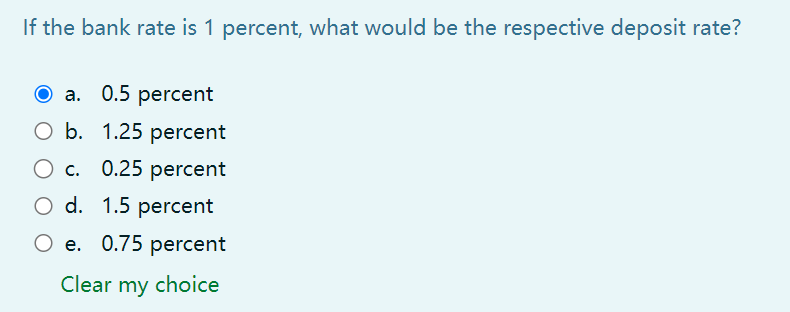 Solved If the bank rate is 1 percent, what would be the | Chegg.com