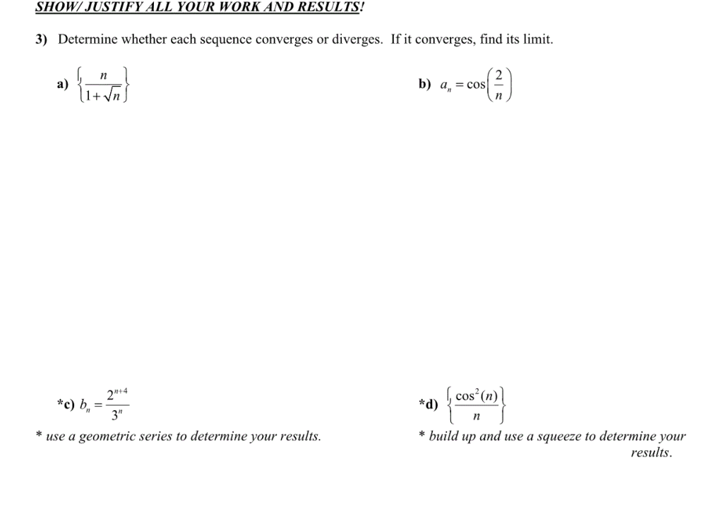 Solved 3. determine whether each sequence converges or | Chegg.com
