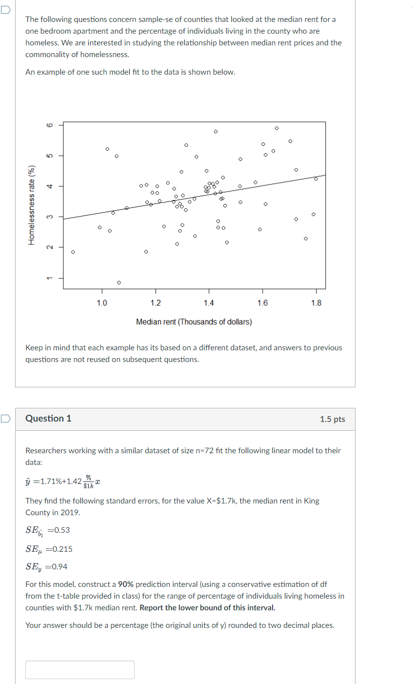 Solved The following questions concern sample-se of counties | Chegg.com