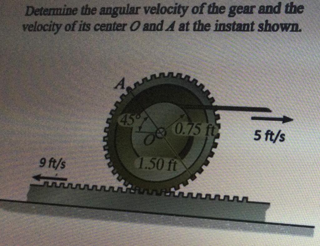 Solved Determine The Angular Velocity Of The Gear And The