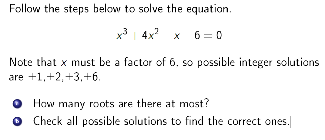 Solved Follow the steps below to solve the equation. -X3 + | Chegg.com