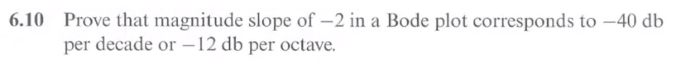 Solved 6.10 Prove that magnitude slope of –2 in a Bode plot | Chegg.com