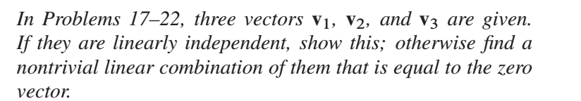Solved In Problems 17–22, three vectors V1, V2, and v3 are | Chegg.com
