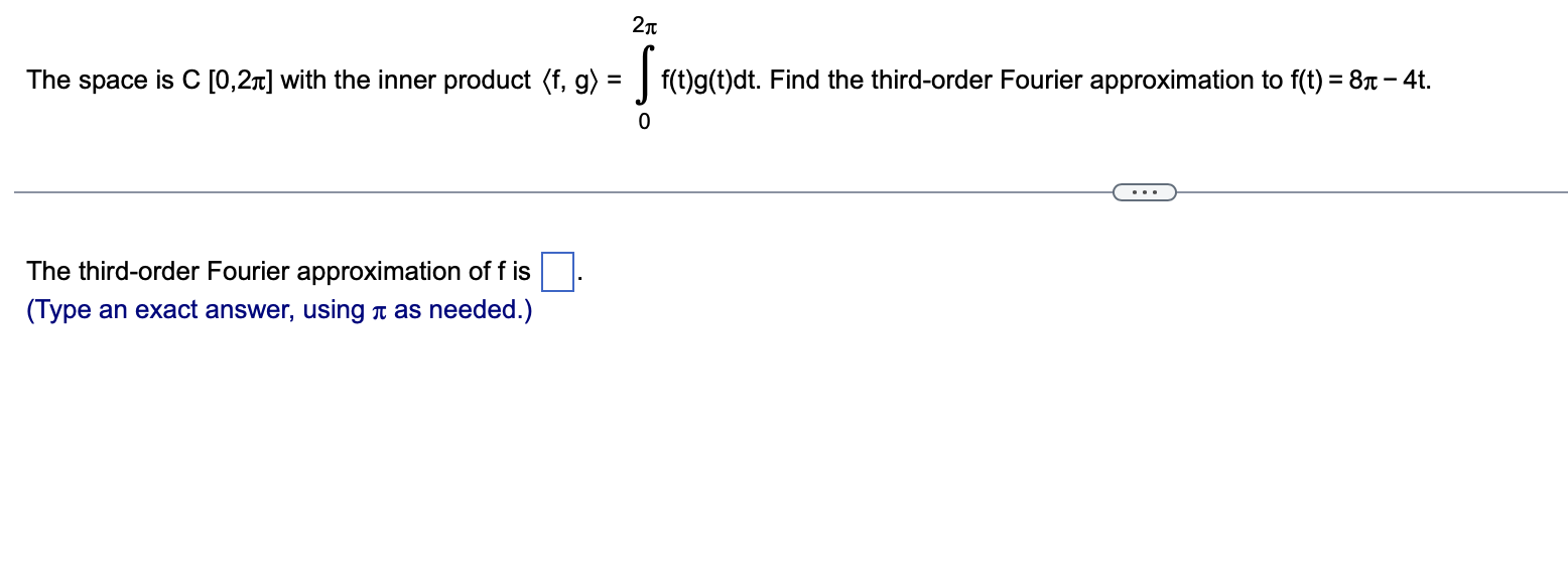 Solved The space is C[0,2π] with the inner product | Chegg.com