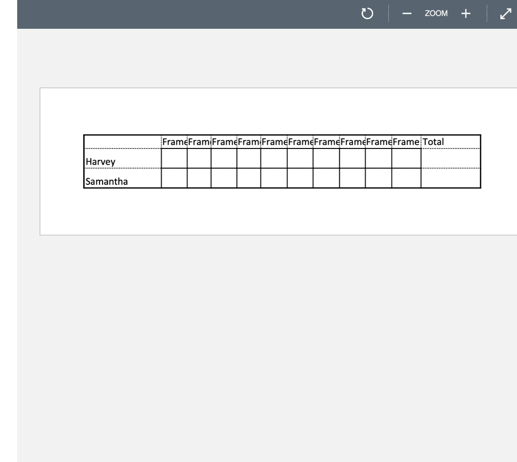 Solved Using the form below, Complete the bowling score | Chegg.com